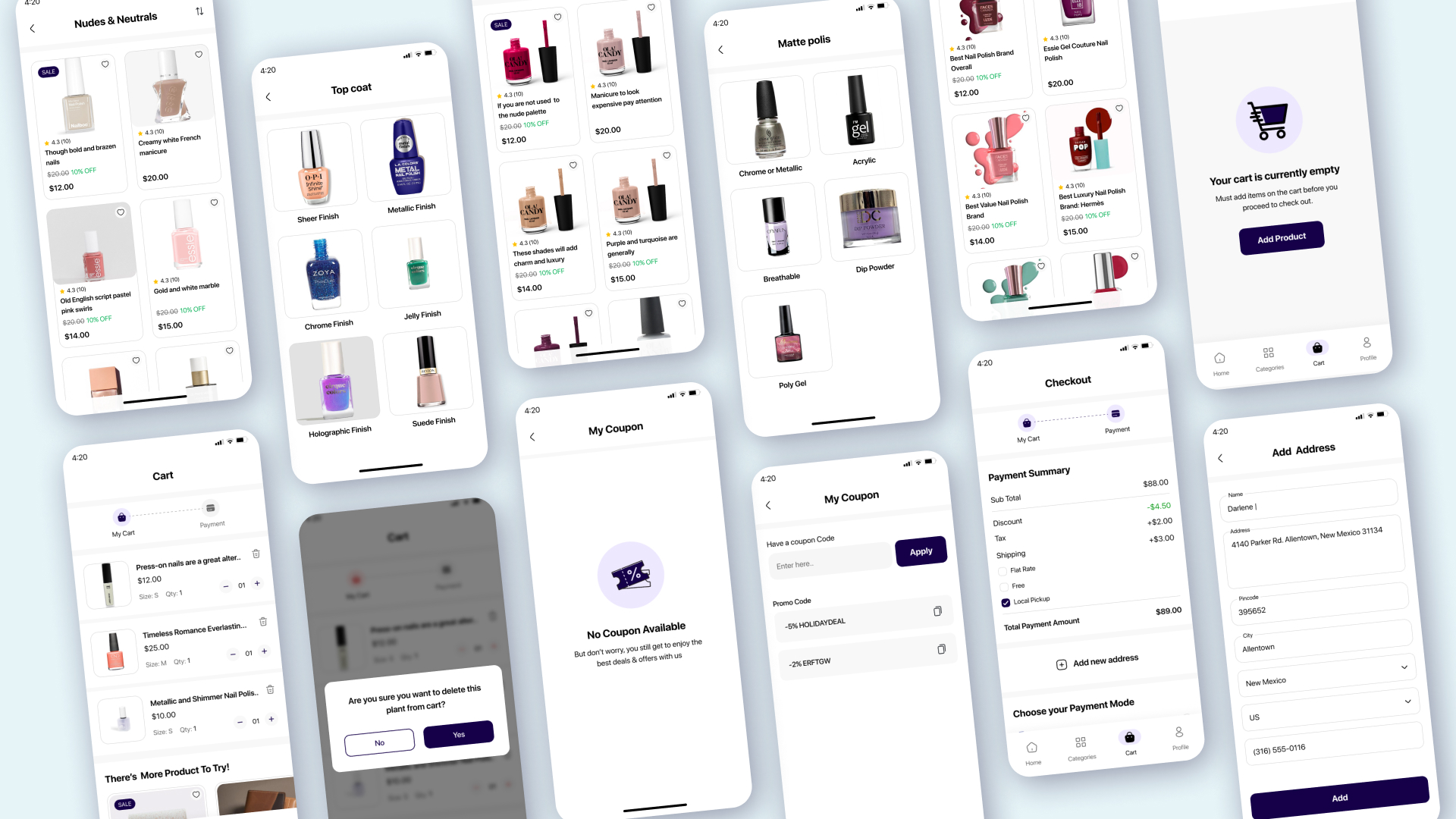 Nail Polish Store App - E-commerce Store app in Flutter 3.x (Android, iOS) with WooCommerce Full ...