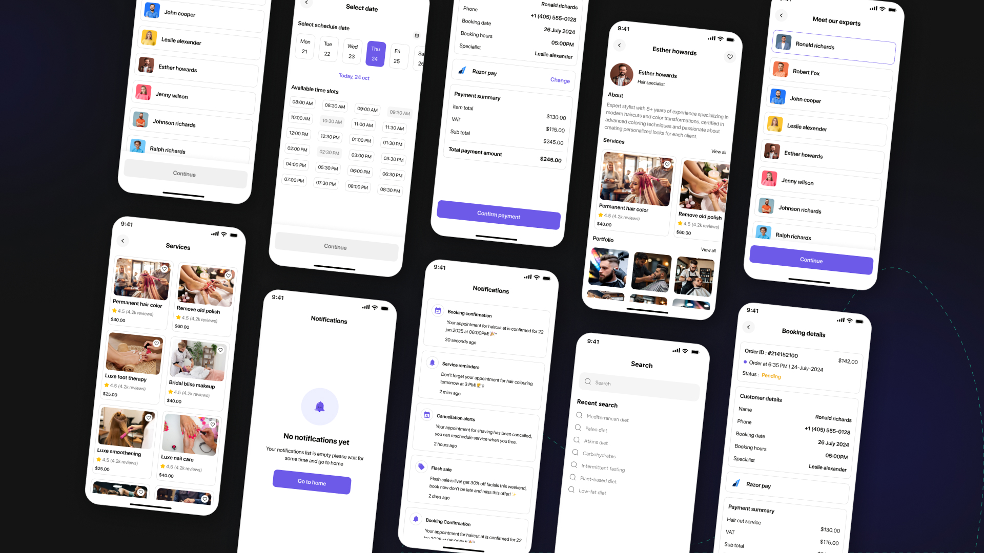 Barber App UI Template | Modern Barber & Salon Appointment Booking App in Flutter | Beardly App ...
