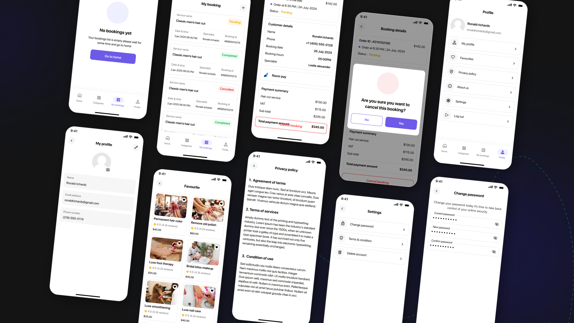 Barber App UI Template | Modern Barber & Salon Appointment Booking App in Flutter | Beardly App ...