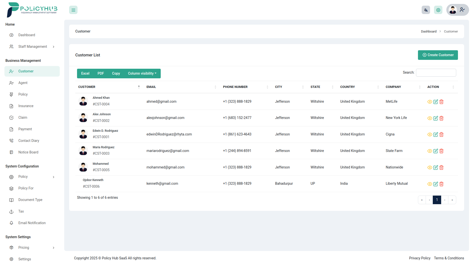 PolicyHub SaaS - Insurance Management Software by smartwebinfotech