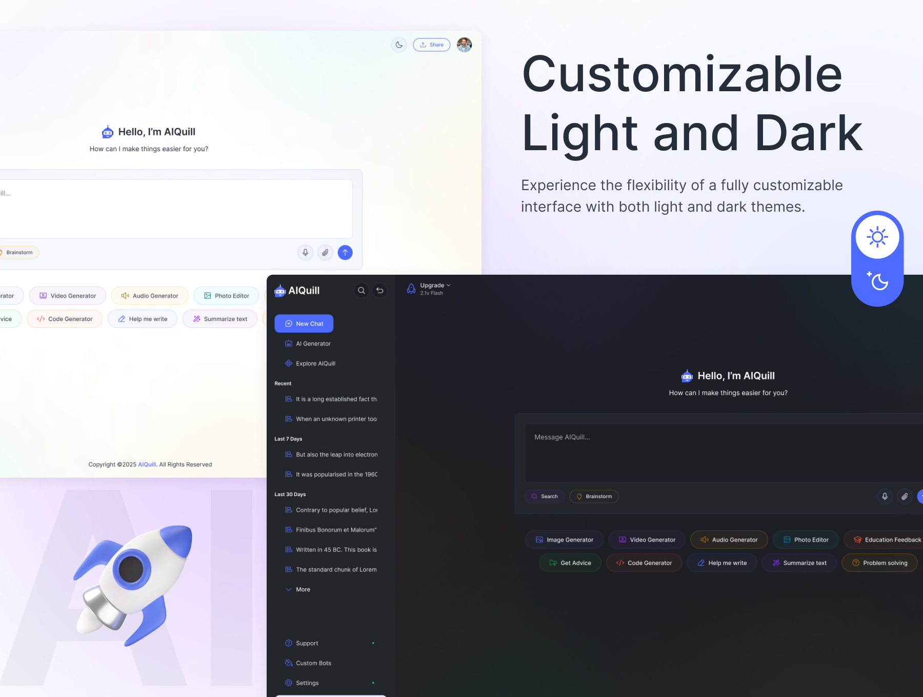 AIQuill – AI-Driven Chat Interface with Seamless Bot Creation Figma Template by pixelaxis