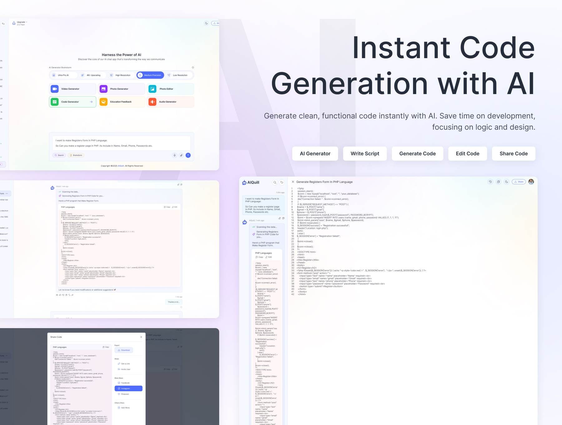 AIQuill – AI-Driven Chat Interface with Seamless Bot Creation Figma ...