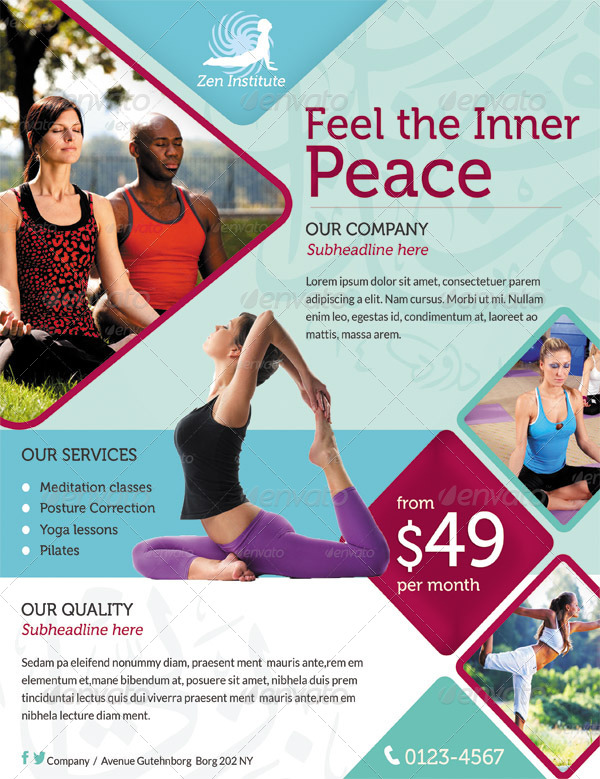 Yoga Flyer/ Print ad, Print Templates | GraphicRiver