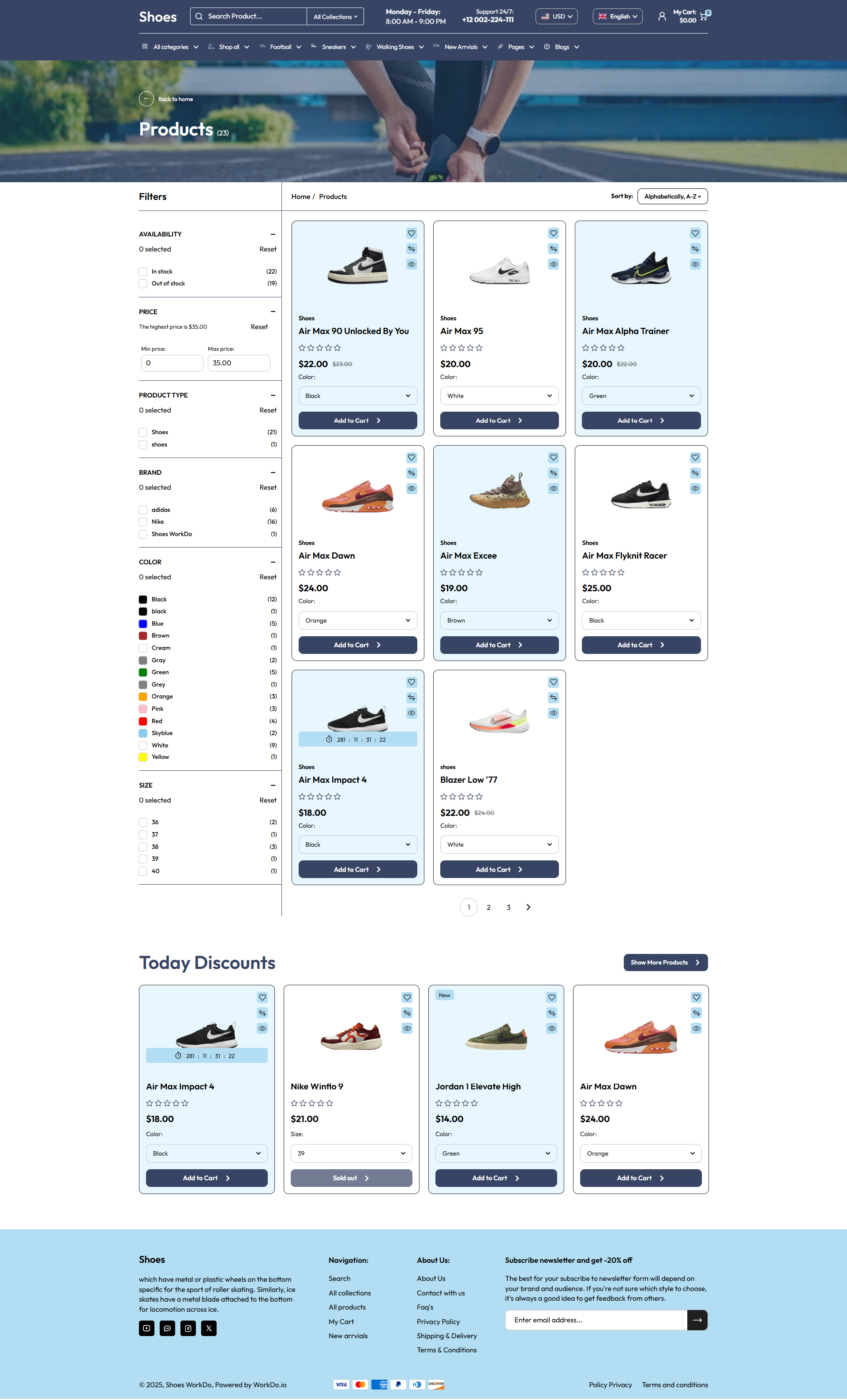 Shoes - Sports Footwear Responsive Shopify 2.0 Theme by WorkDo ...
