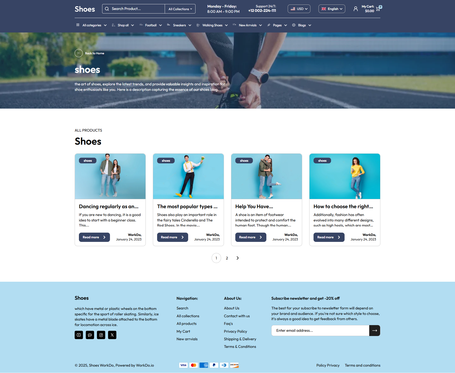 Shoes - Sports Footwear Responsive Shopify 2.0 Theme by WorkDo | ThemeForest