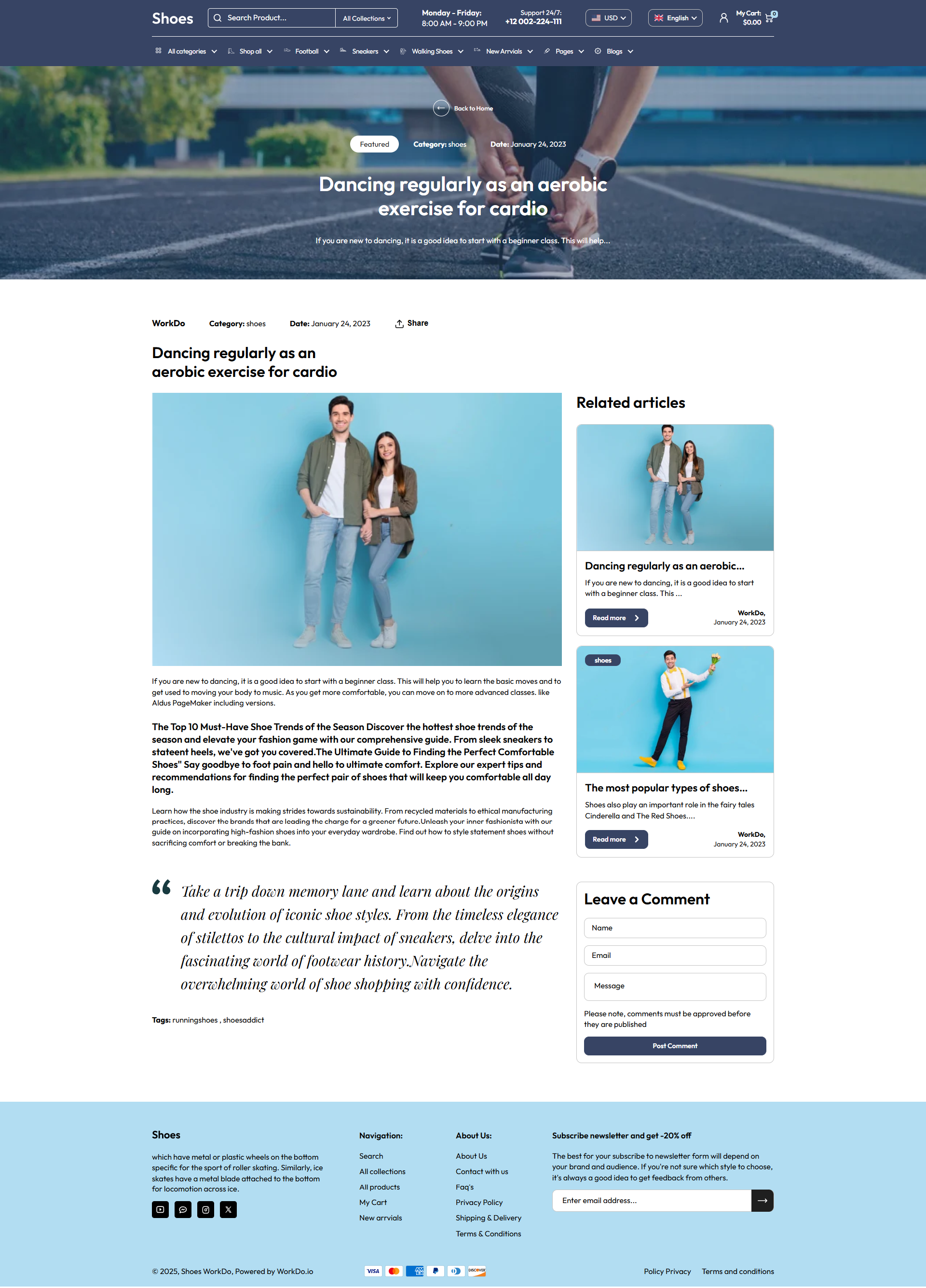 Shoes - Sports Footwear Responsive Shopify 2.0 Theme by WorkDo ...