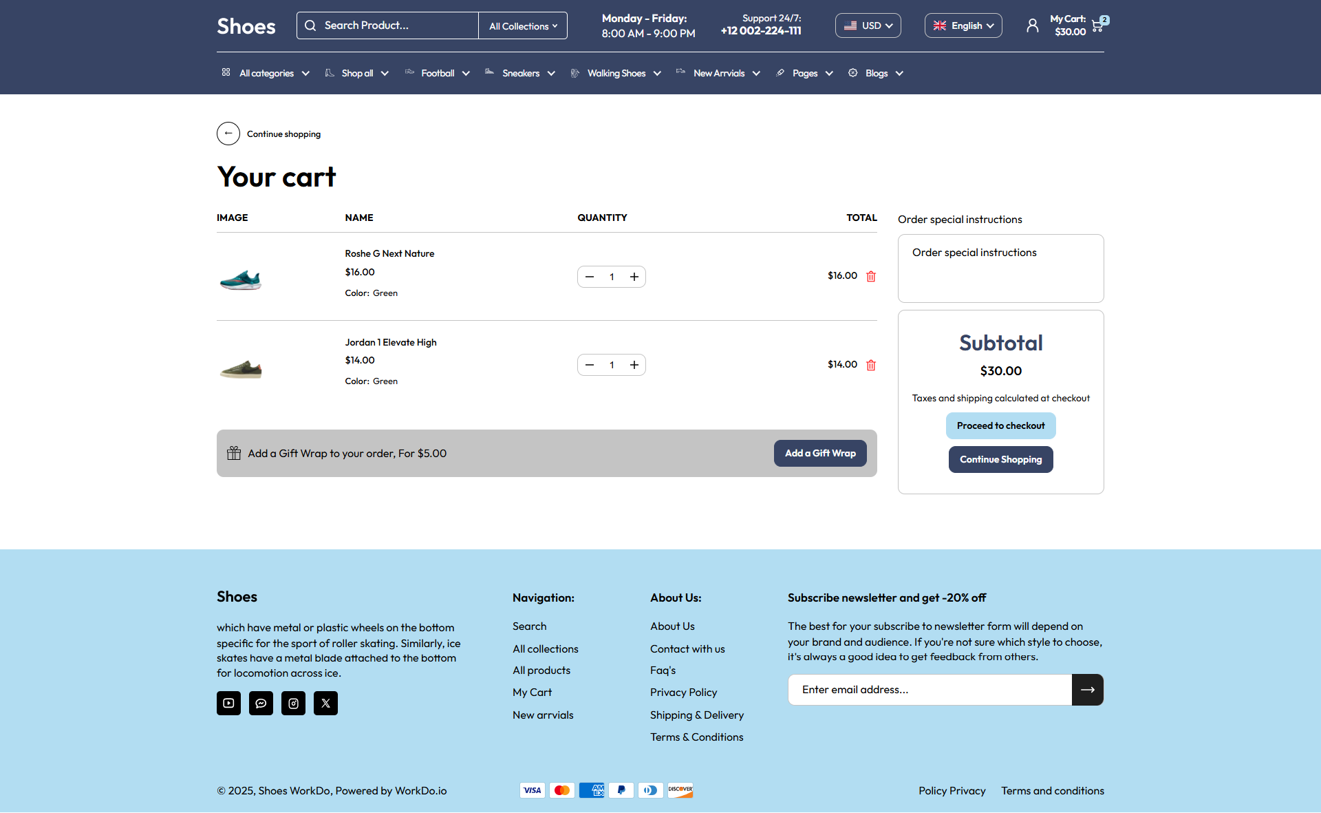 Shoes - Sports Footwear Responsive Shopify 2.0 Theme by WorkDo ...