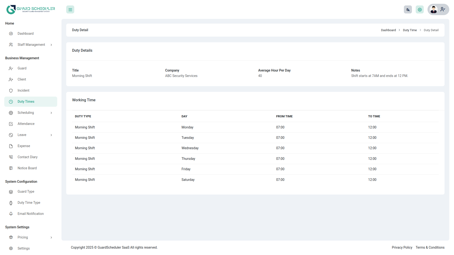 GuardScheduler SaaS - Security Guard Management System by smartwebinfotech