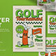 Green Retro Golf Tournament Flyer Set, Print Templates | GraphicRiver