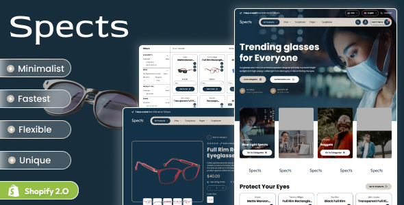 Spects - Modern Glasses Responsive Shopify 2.0 Theme by WorkDo ...