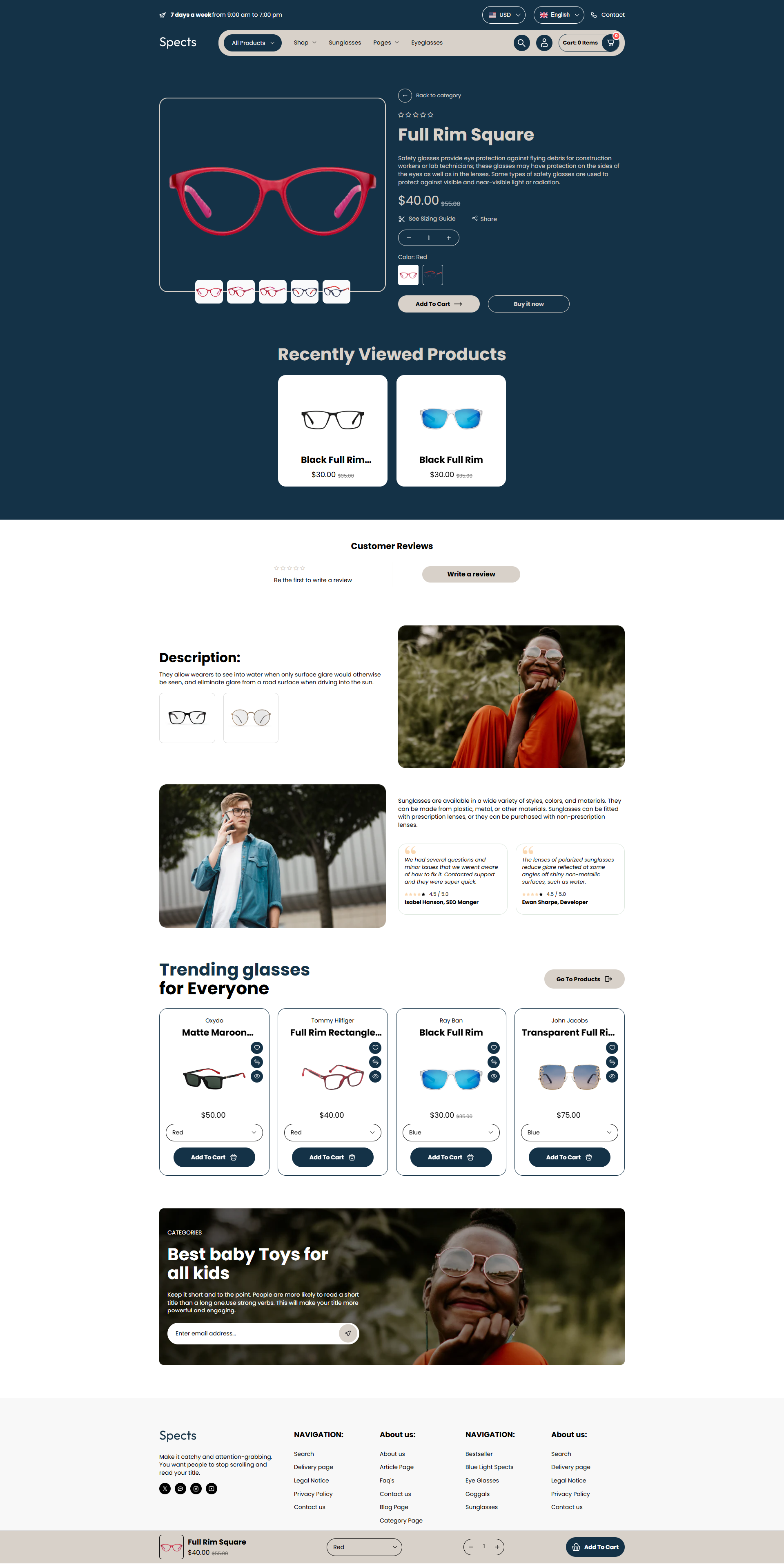 Spects - Modern Glasses Responsive Shopify 2.0 Theme by WorkDo | ThemeForest