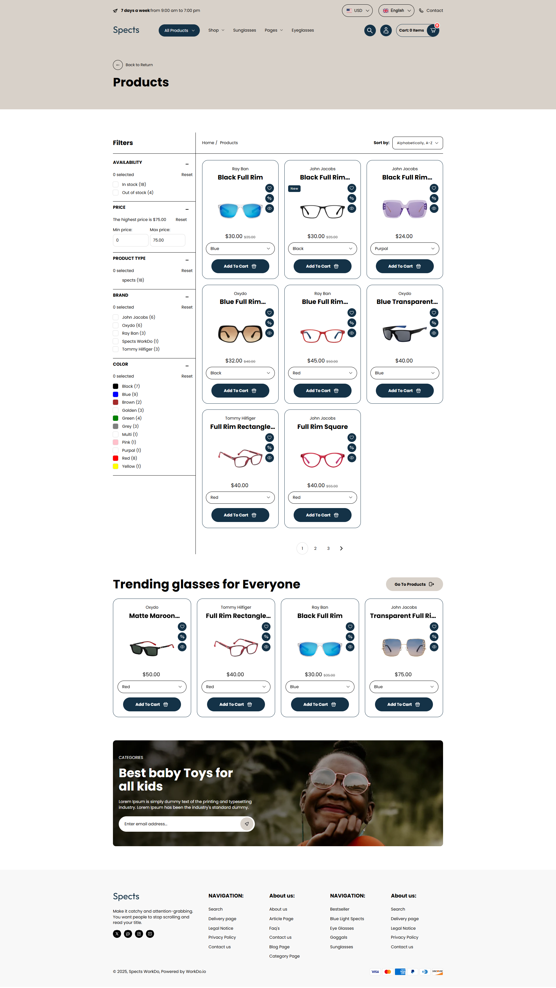Spects - Modern Glasses Responsive Shopify 2.0 Theme by WorkDo | ThemeForest