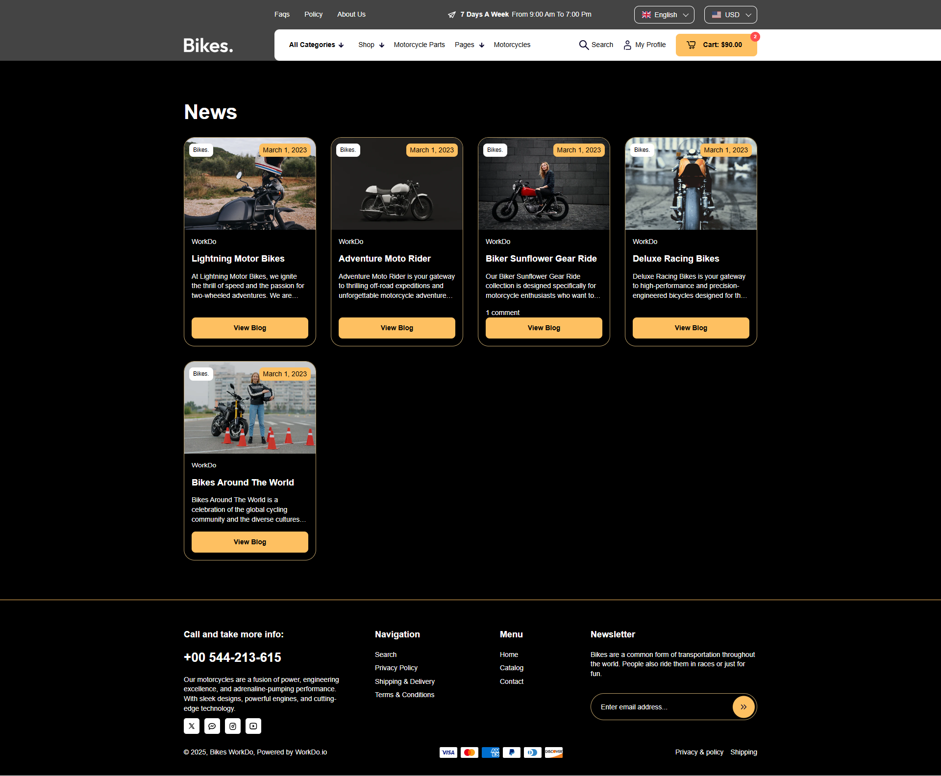 Bikes - Sleek Bike Accessories Shop Shopify 2.0 Theme by WorkDo | ThemeForest