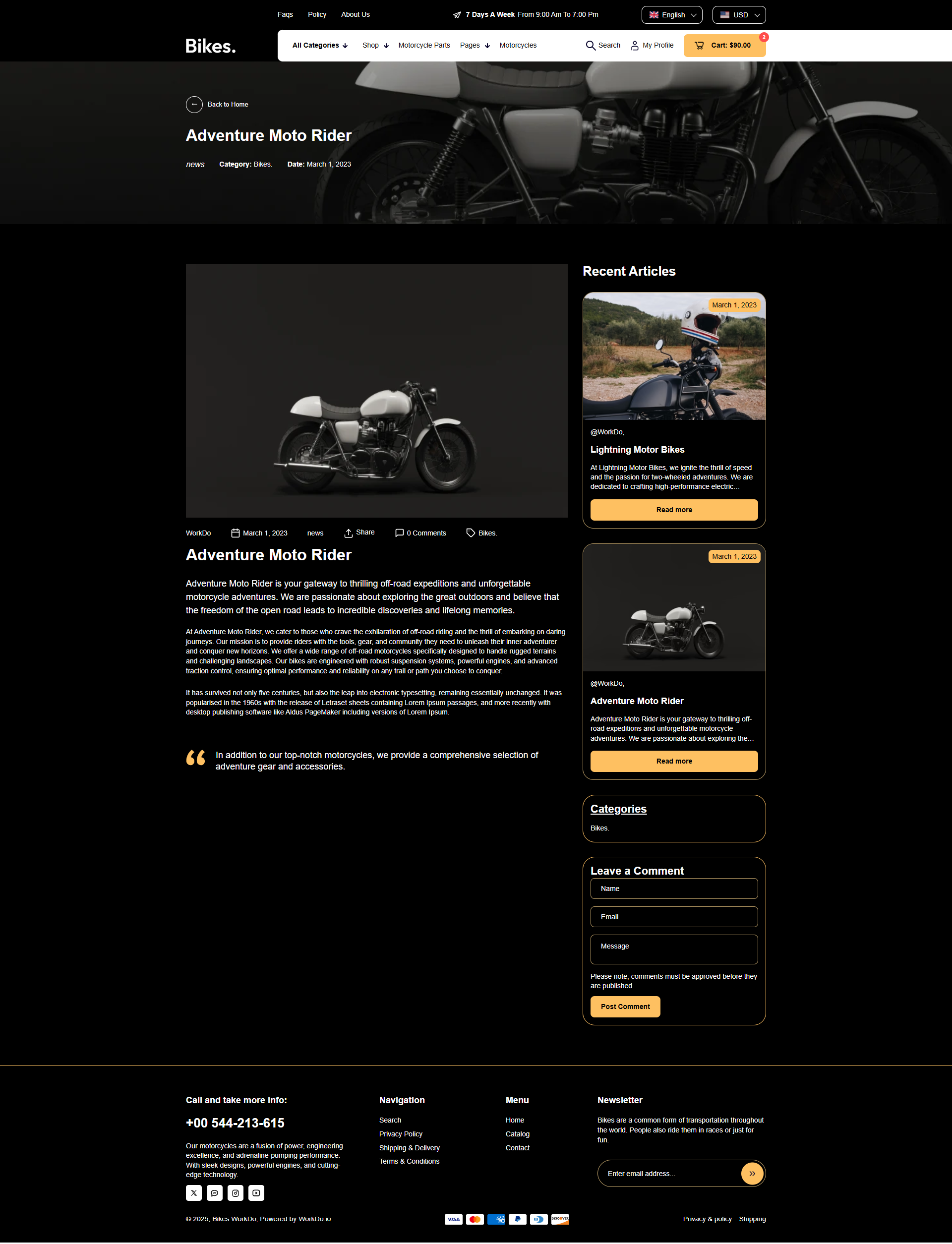 Bikes - Sleek Bike Accessories Shop Shopify 2.0 Theme by WorkDo | ThemeForest