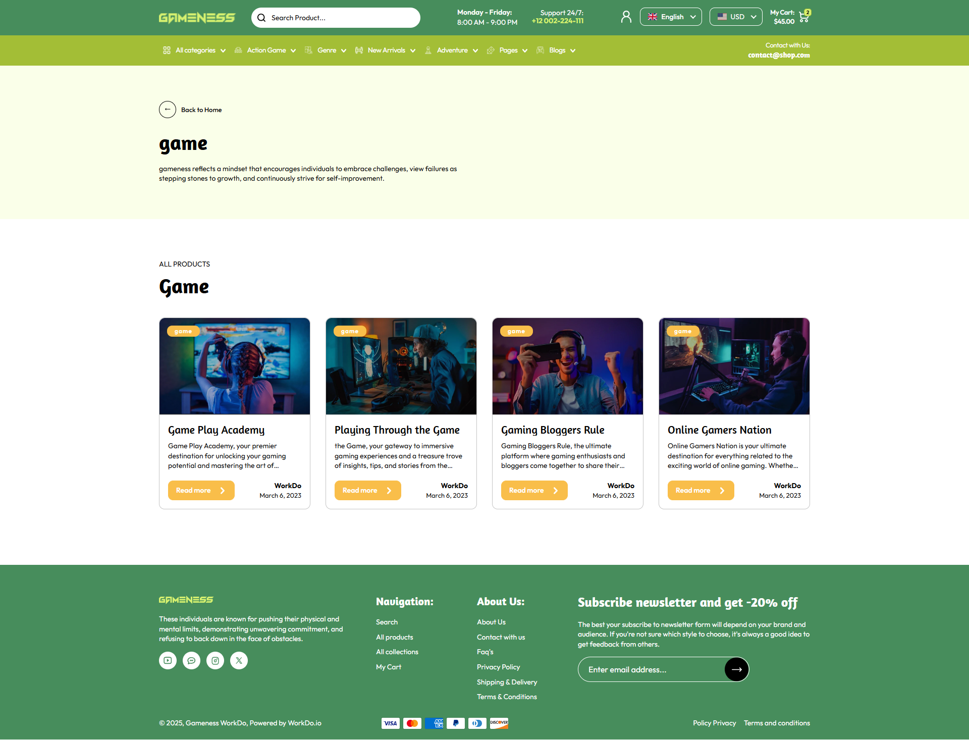 Gameness - Multipurpose Gaming Shopify 2.0 Store by WorkDo | ThemeForest