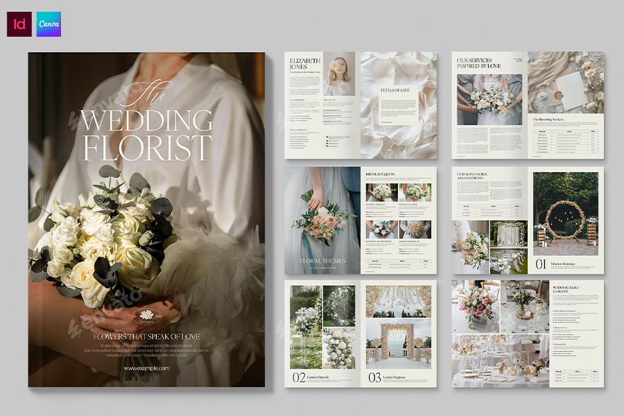 Florist Brochure / Catalog Template, Print Templates | GraphicRiver