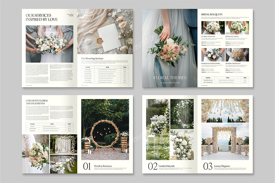 Florist Brochure / Catalog Template, Print Templates | GraphicRiver