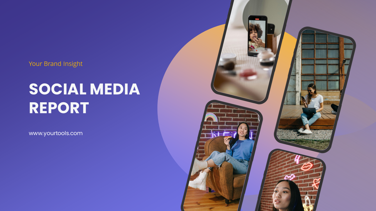 Social Media Report PowerPoint Template, Presentation Templates ...