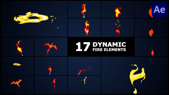 Dynamic Fire Elements | After Effects, After Effects Project Files