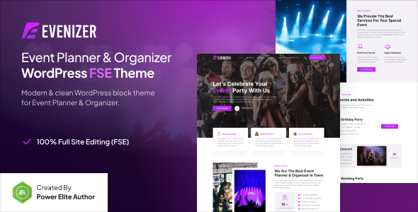 Evenizer – Event Planner & Organizer Gutenverse FSE WordPress Theme by jegtheme