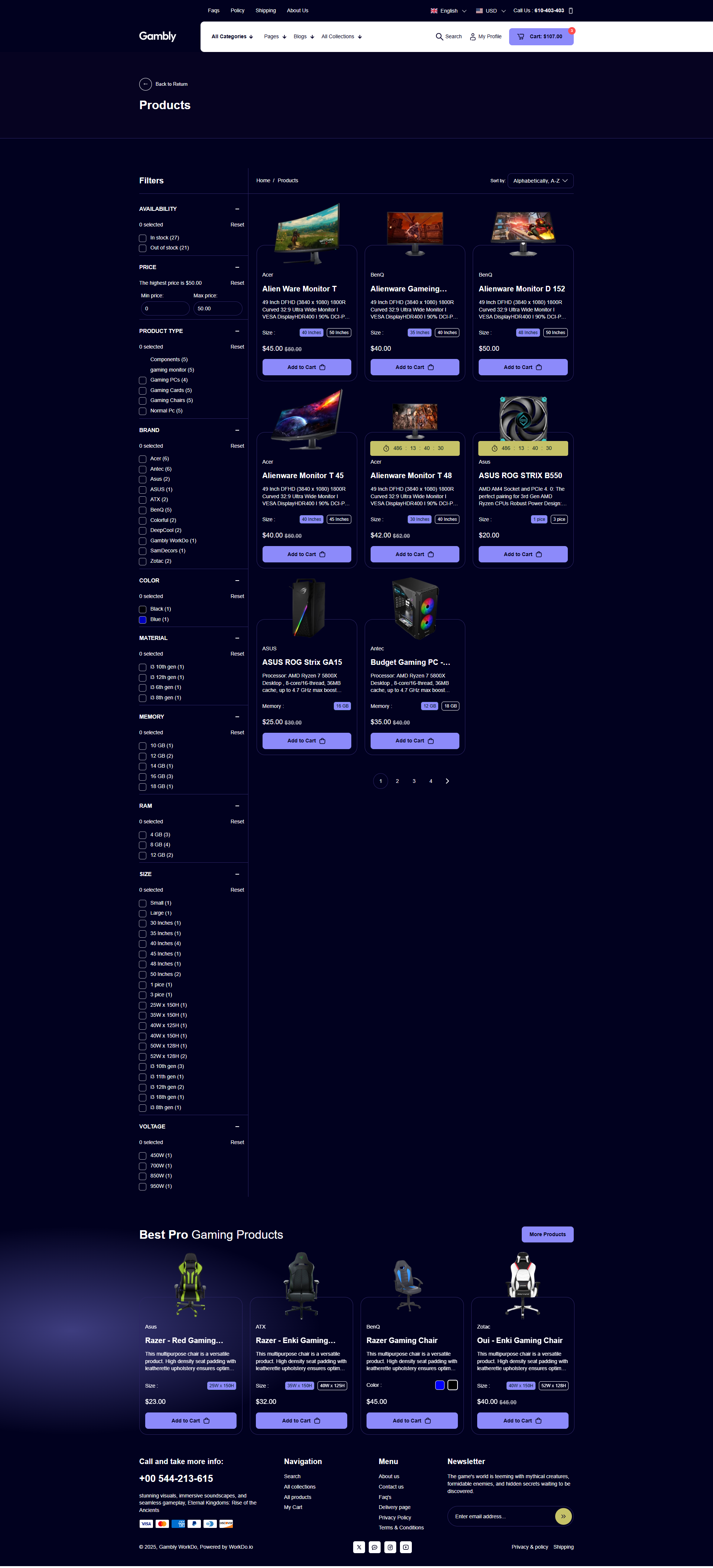 Gambly - Multipurpose Gaming Shopify 2.0 theme by WorkDo | ThemeForest