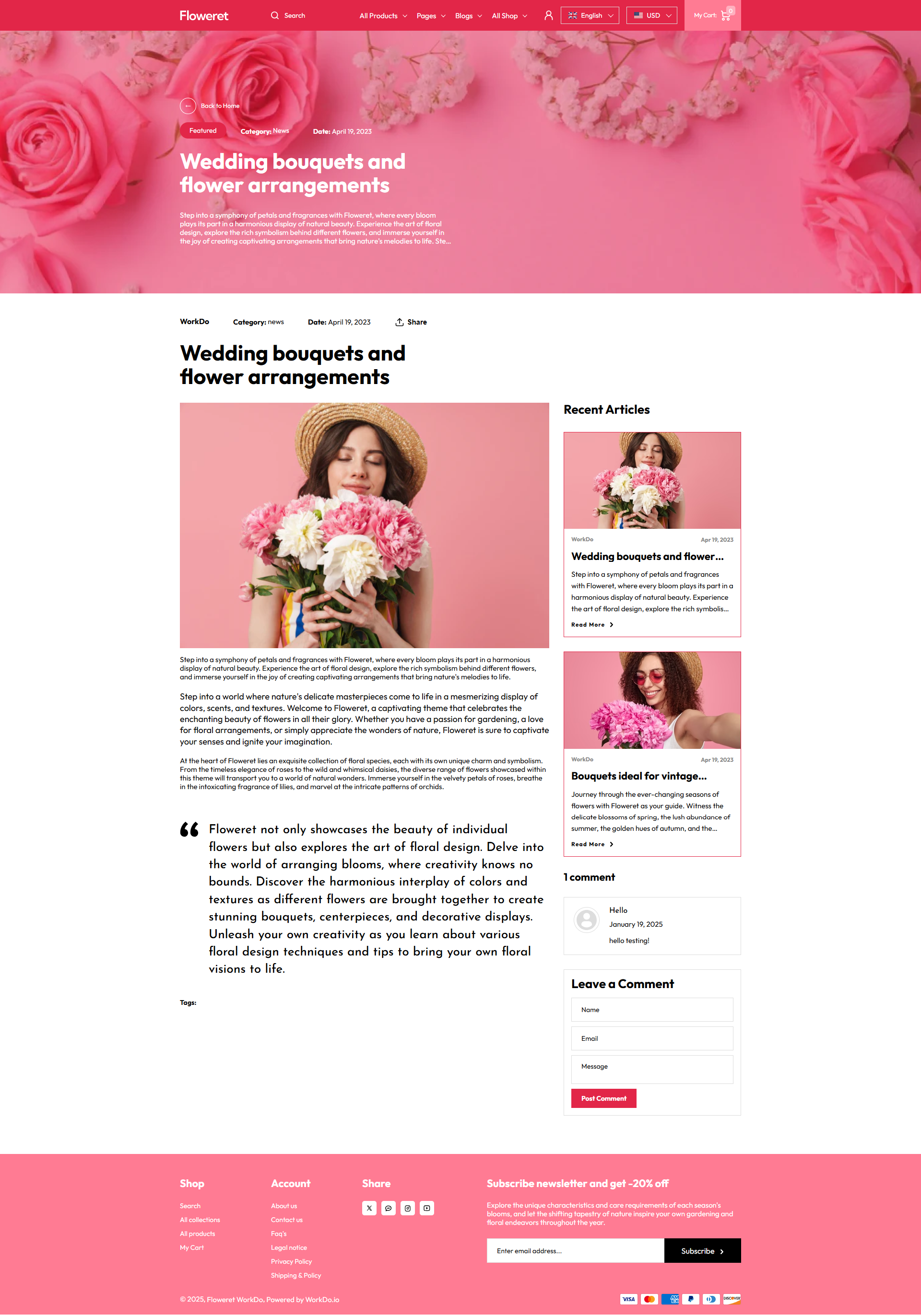 Floweret - Flower Shop & Florist Shopify Theme OS 2.0 by WorkDo ...