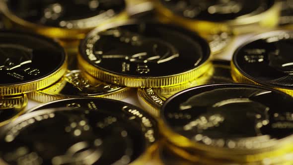 Rotating shot of Titan Bitcoins (digital cryptocurrency) - BITCOIN ...