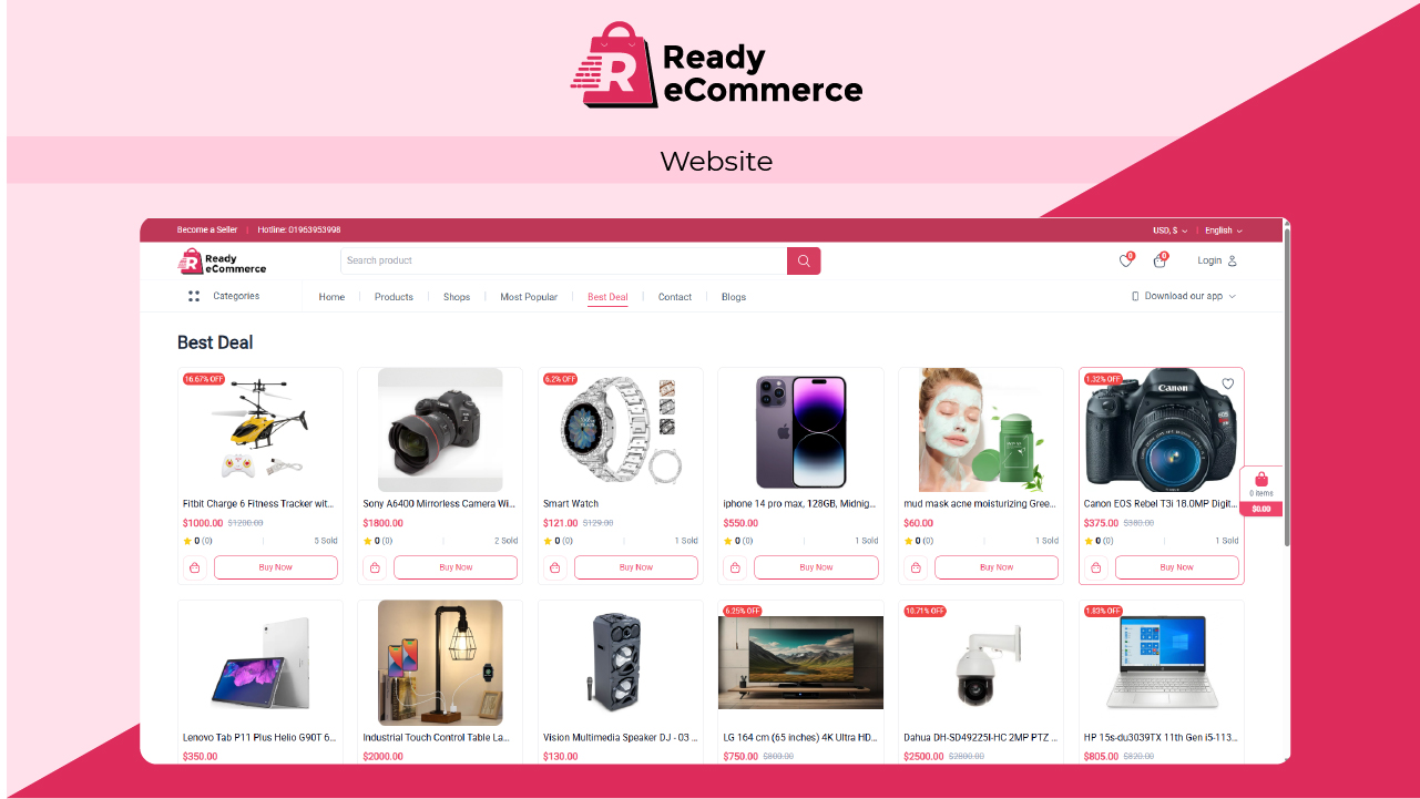 Ready Ecommerce Complete Multi Vendor Ecommerce Mobile App Customer Website With Store Pos By