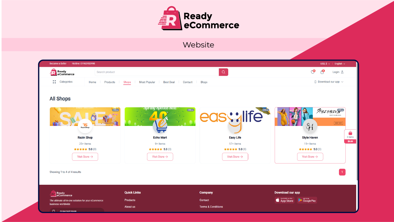 Ready eCommerce - Complete Multi Vendor eCommerce Mobile App, Customer ...