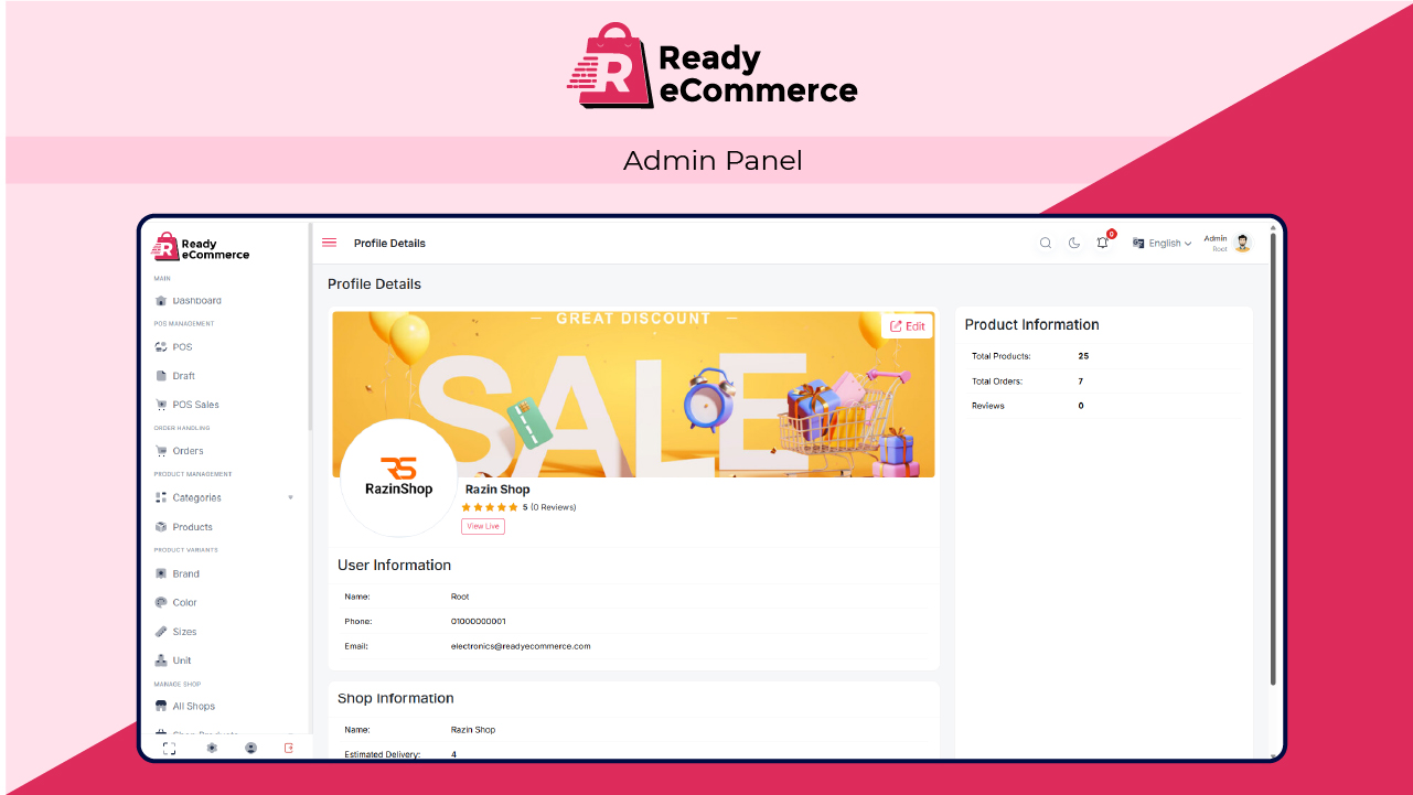 Ready Ecommerce Complete Multi Vendor Ecommerce Mobile App Customer Website With Store Pos By