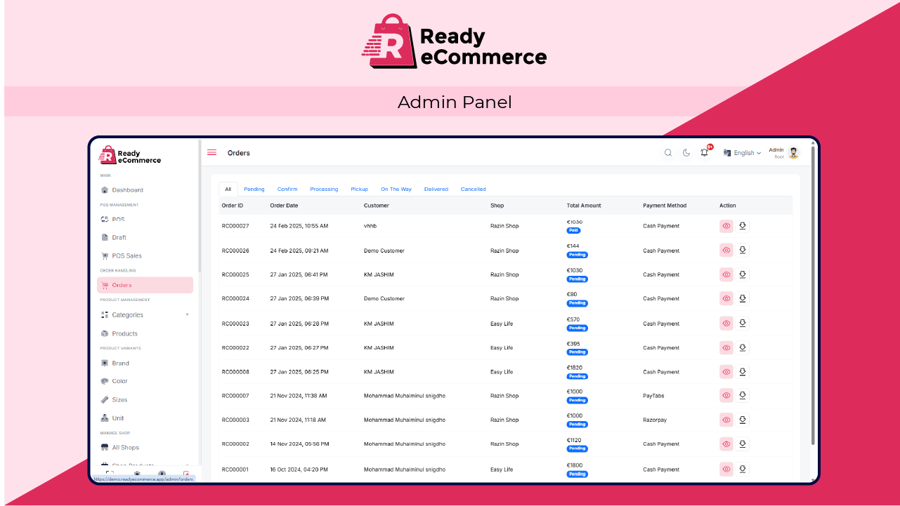 Ready Ecommerce Complete Multi Vendor Ecommerce Mobile App Customer Website With Store Pos By
