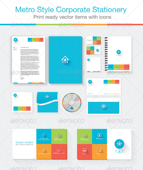 Corporate Stationery Metro Style, Print Templates | GraphicRiver