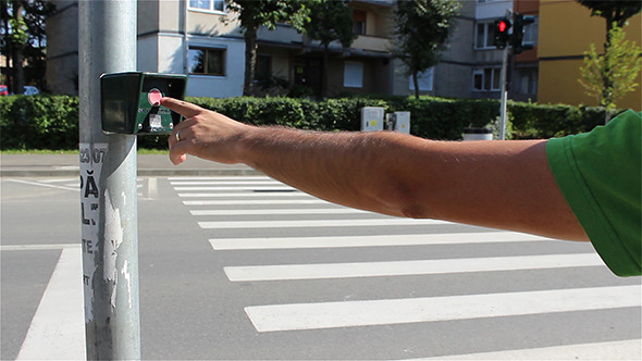Crossing Street Semaphore Button, Stock Footage | VideoHive