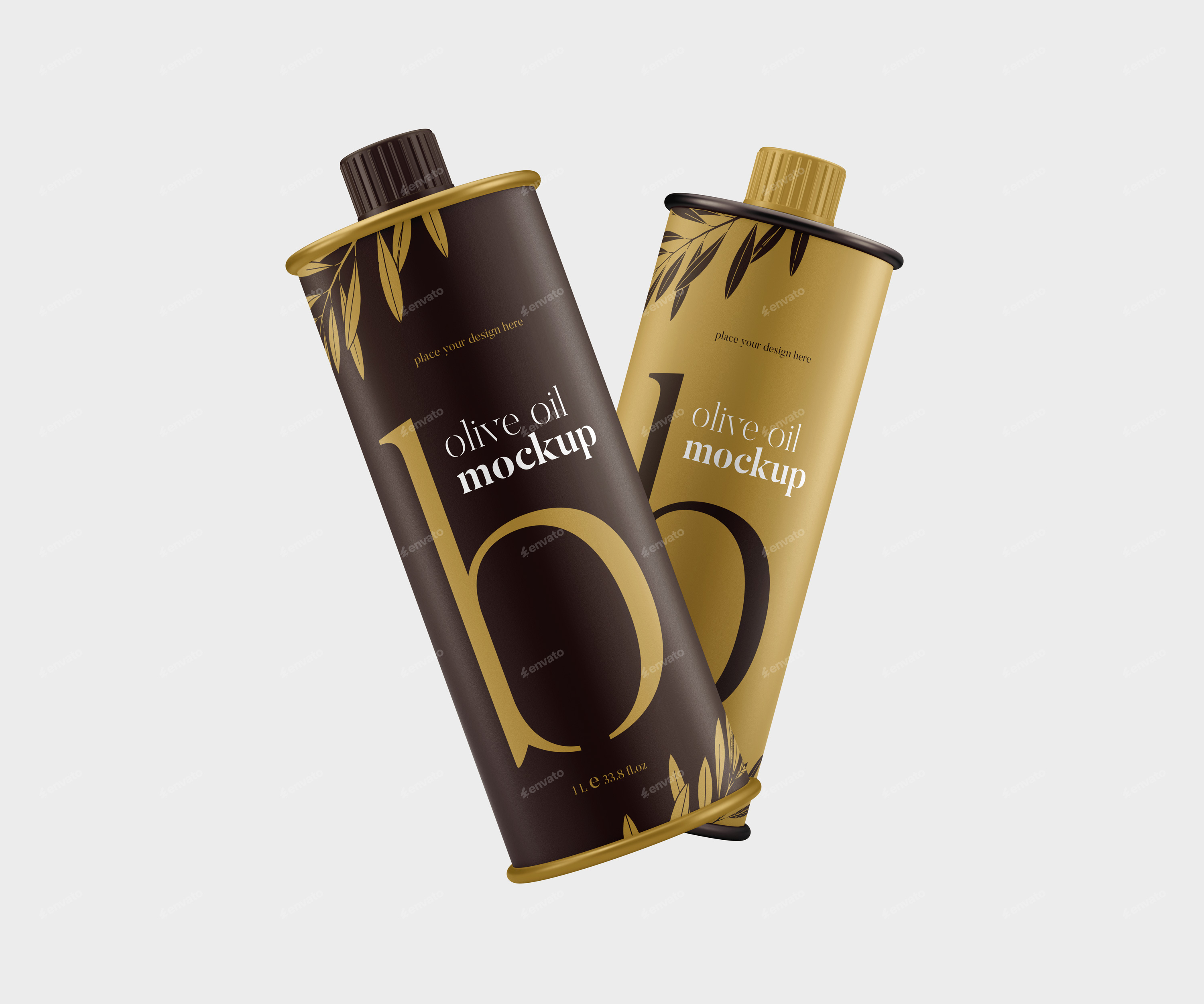 Olive Oil Metal Bottle Mockup Set, Graphics | GraphicRiver