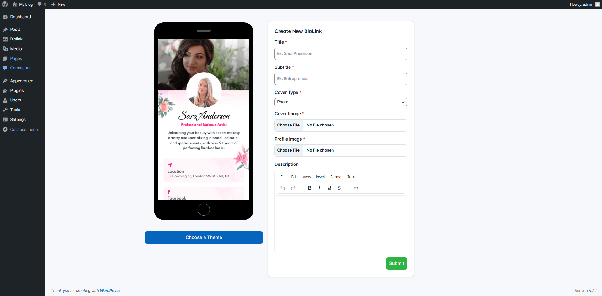 WP BioLink – Bio Links Page Builder for WordPress by nativecode ...