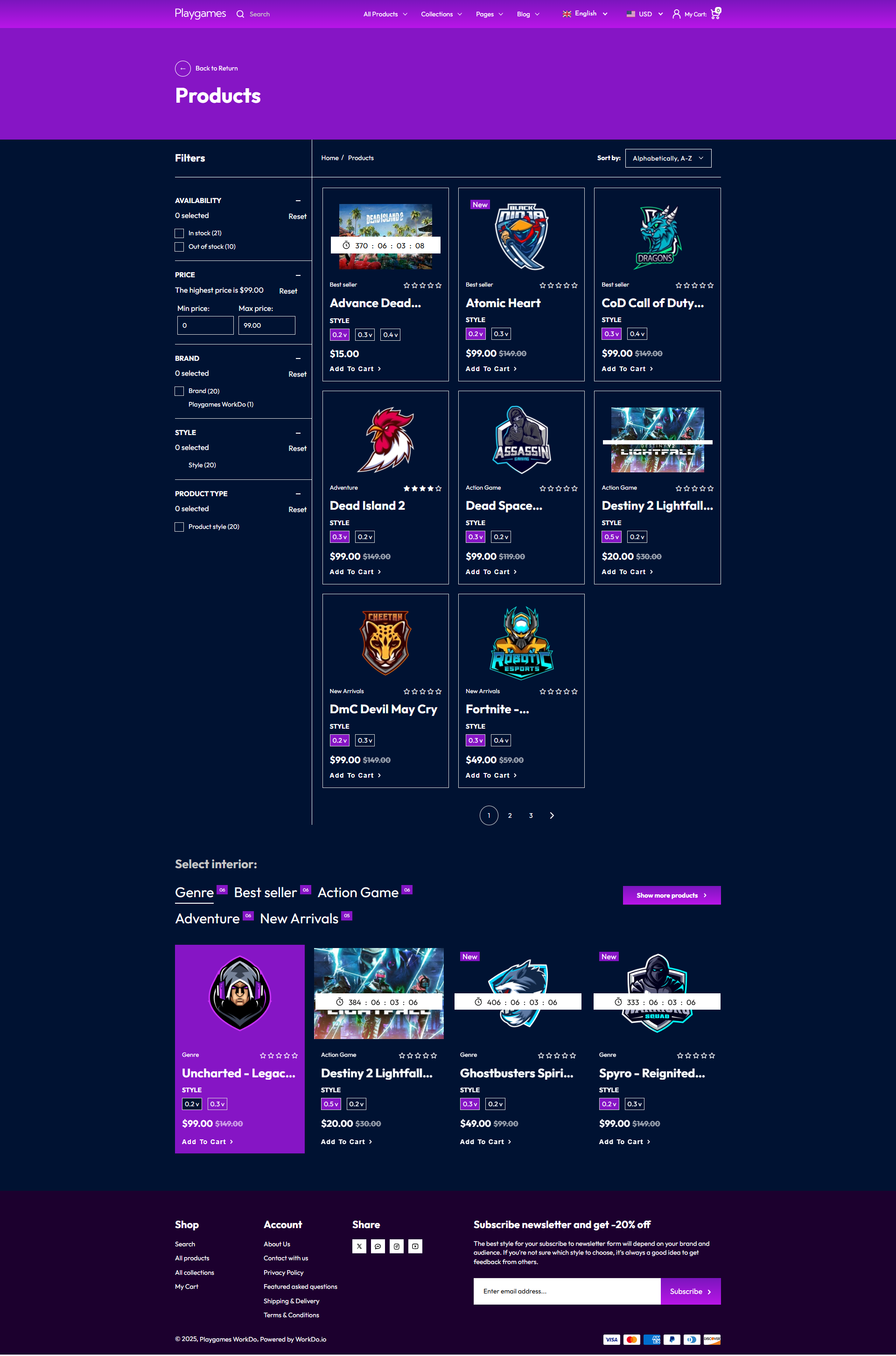 Playgames - Esports & Gaming Store Theme for Shopify 2.0 by WorkDo