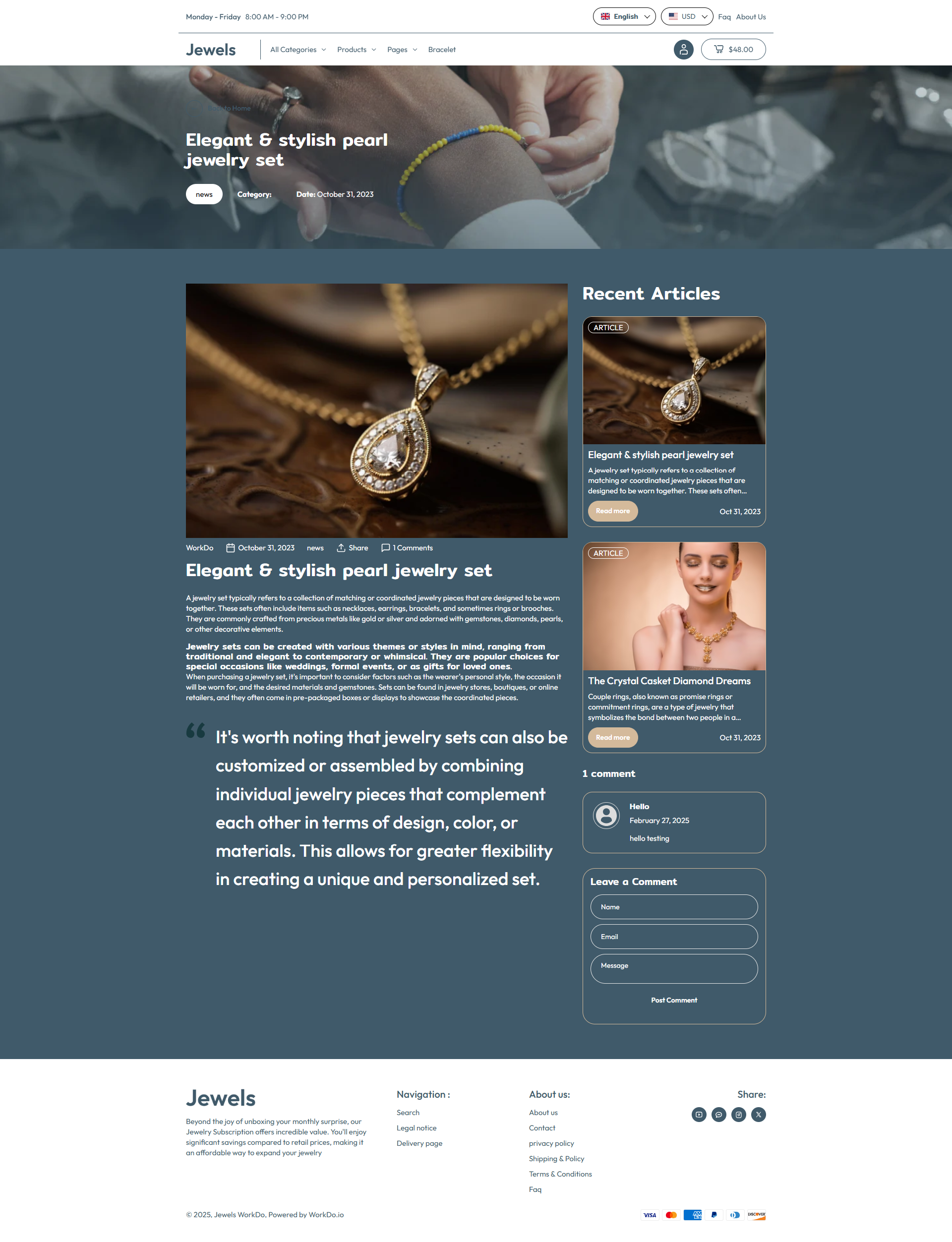 Jewels - Modern Jewelry Store Shopify 2.0 Theme by WorkDo | ThemeForest