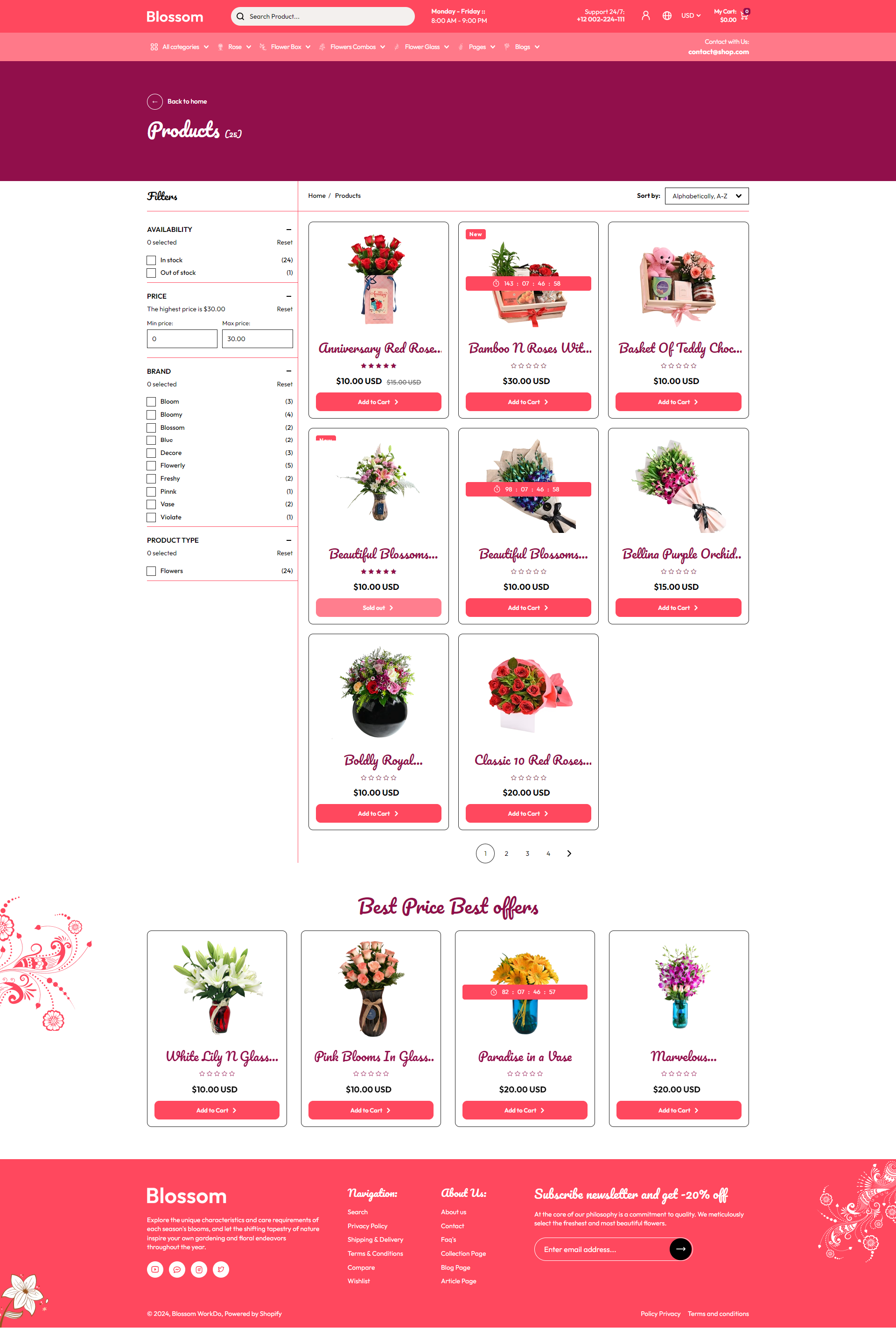 Blossom - Flower Shop and Florist shopify 2.0 Theme by WorkDo | ThemeForest