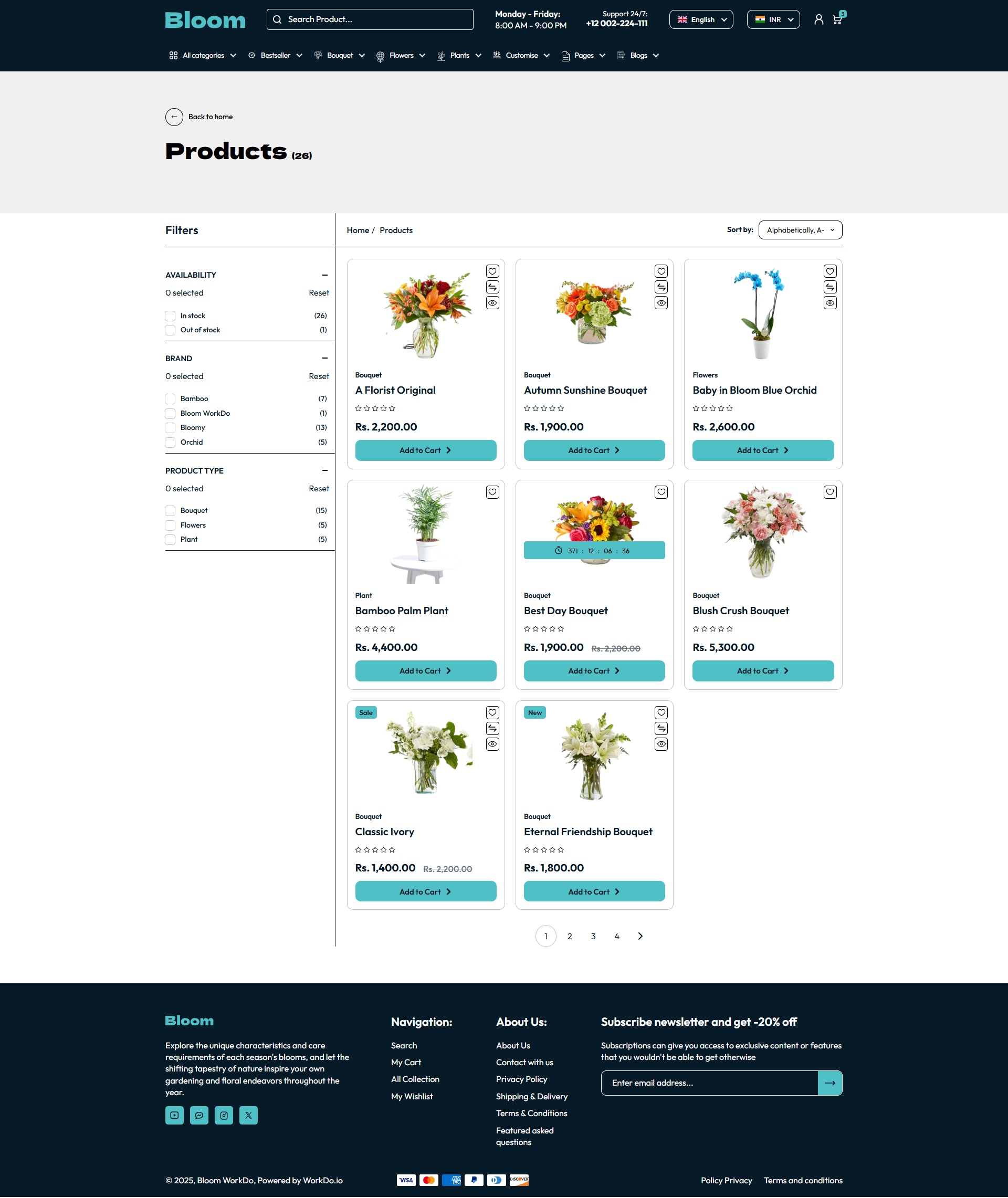 Bloom - Flower Store eCommerce Shopify 2.0 Theme by WorkDo | ThemeForest