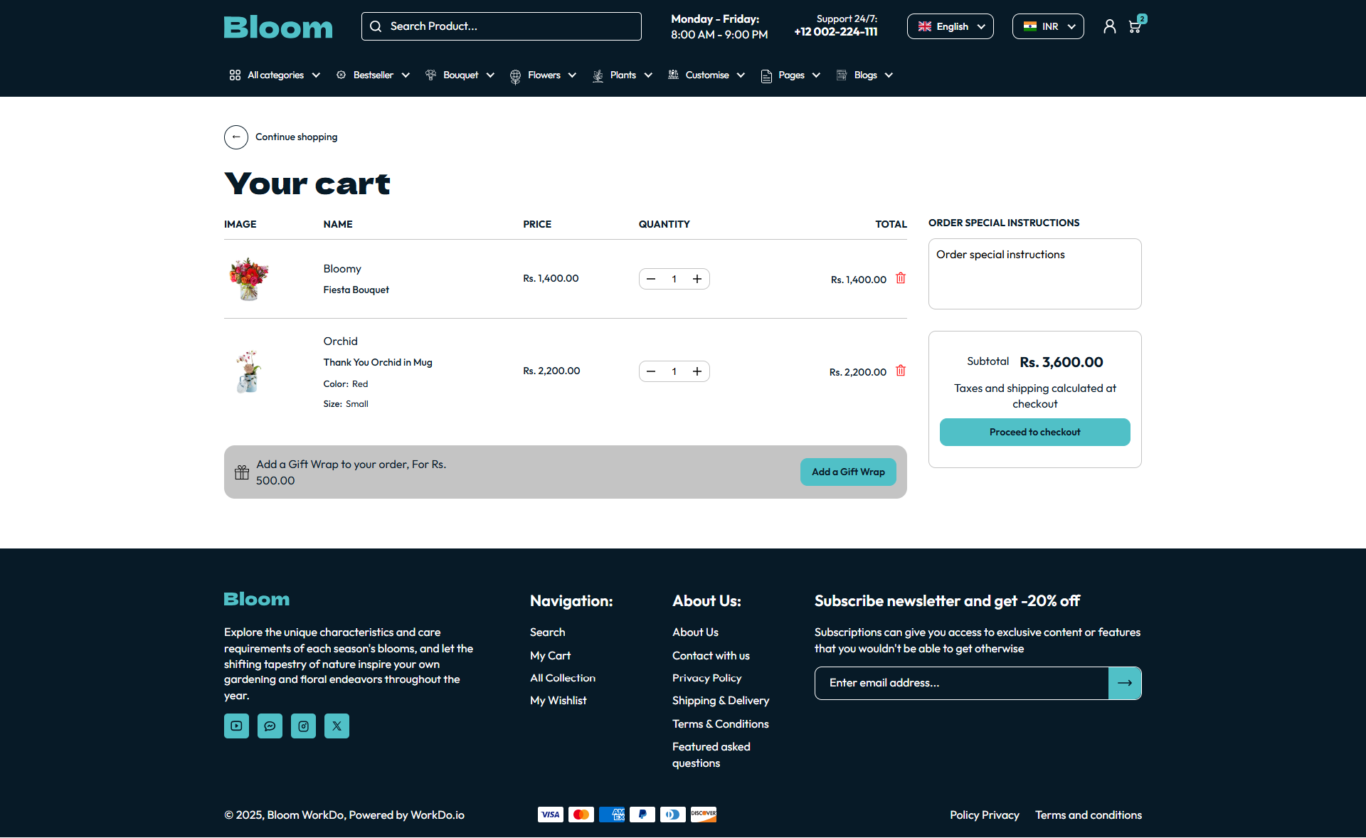 Bloom - Flower Store eCommerce Shopify 2.0 Theme by WorkDo | ThemeForest