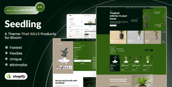 Seedling - Houseplants eCommerce Shopify 2.0 Store by WorkDo | ThemeForest