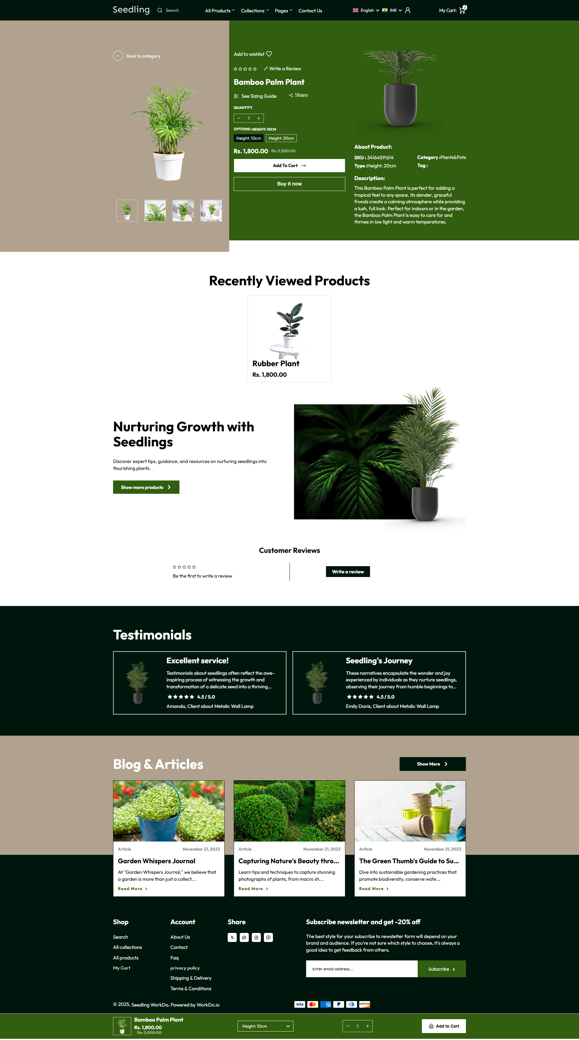 Seedling - Houseplants eCommerce Shopify 2.0 Store by WorkDo | ThemeForest