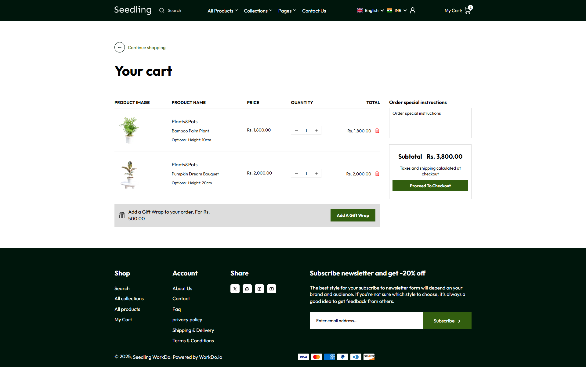 Seedling - Houseplants eCommerce Shopify 2.0 Store by WorkDo | ThemeForest