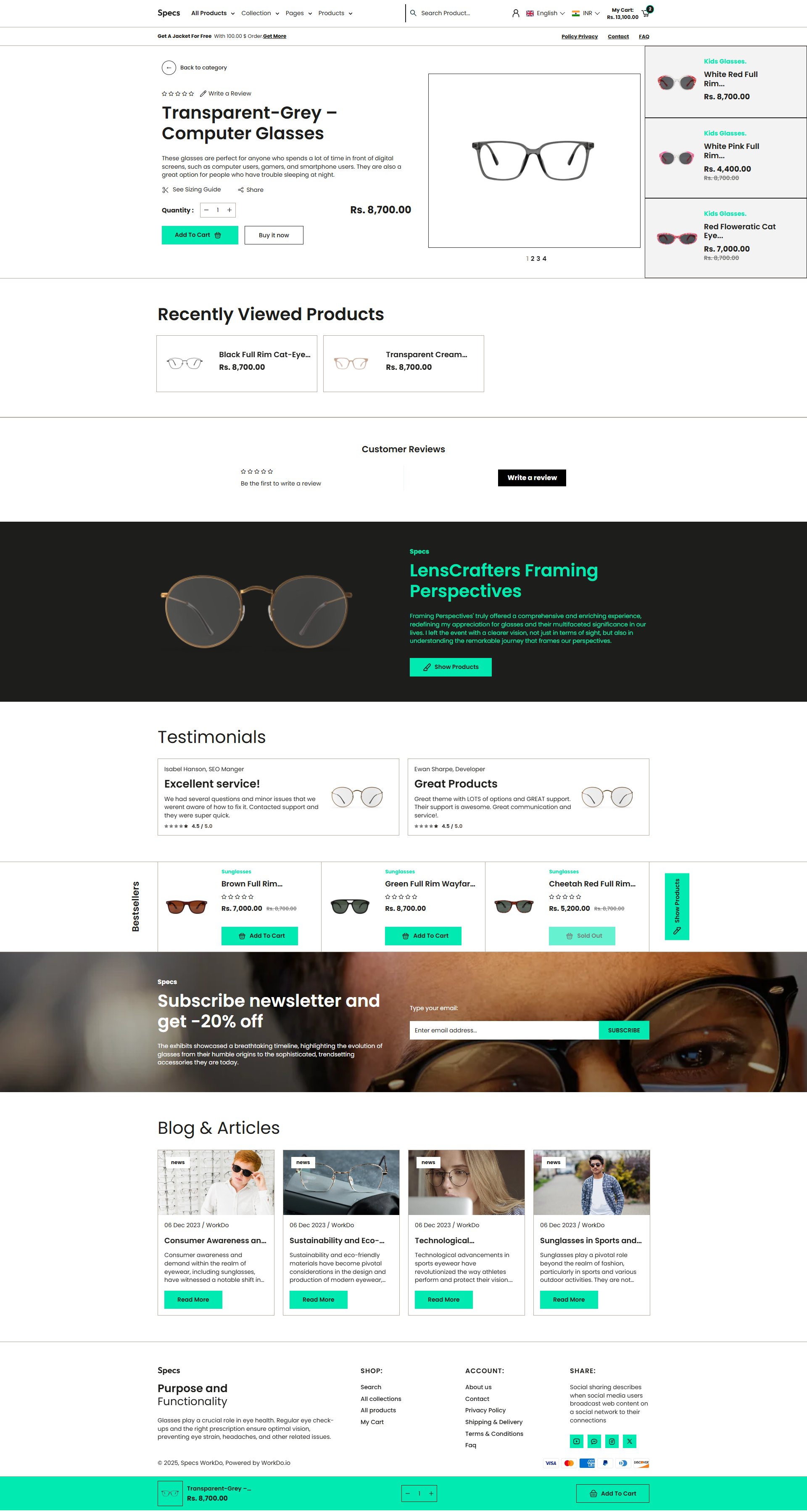 Specs - Glasses Store eCommerce Shopify os 2.0 by WorkDo | ThemeForest