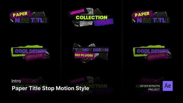Intro/Opening - Paper Title Stop Motion Style After Effects Project ...