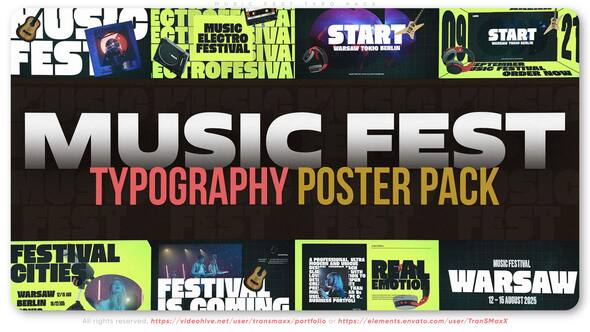 Music Fest Typo Pack, After Effects Project Files | VideoHive