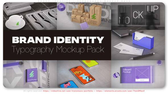 Brand Identity - Typography Mockup Pack, After Effects Project Files