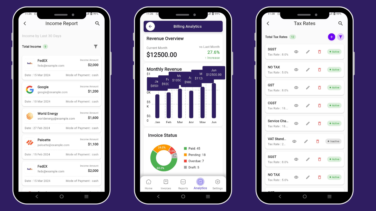 AI-Powered Invoice & Billing Management Flutter Template | Invoice Generator App by CodentraTech