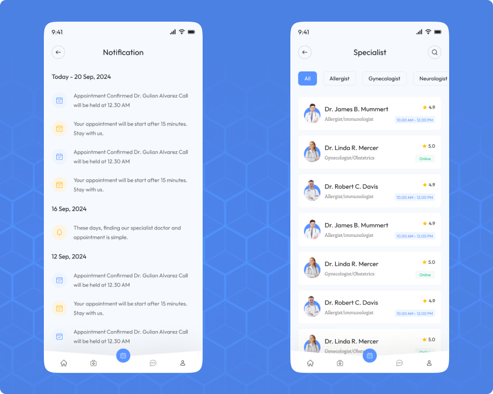 DocFinder - Online Doctor Appointment Booking Flutter App UI Kit by bug ...