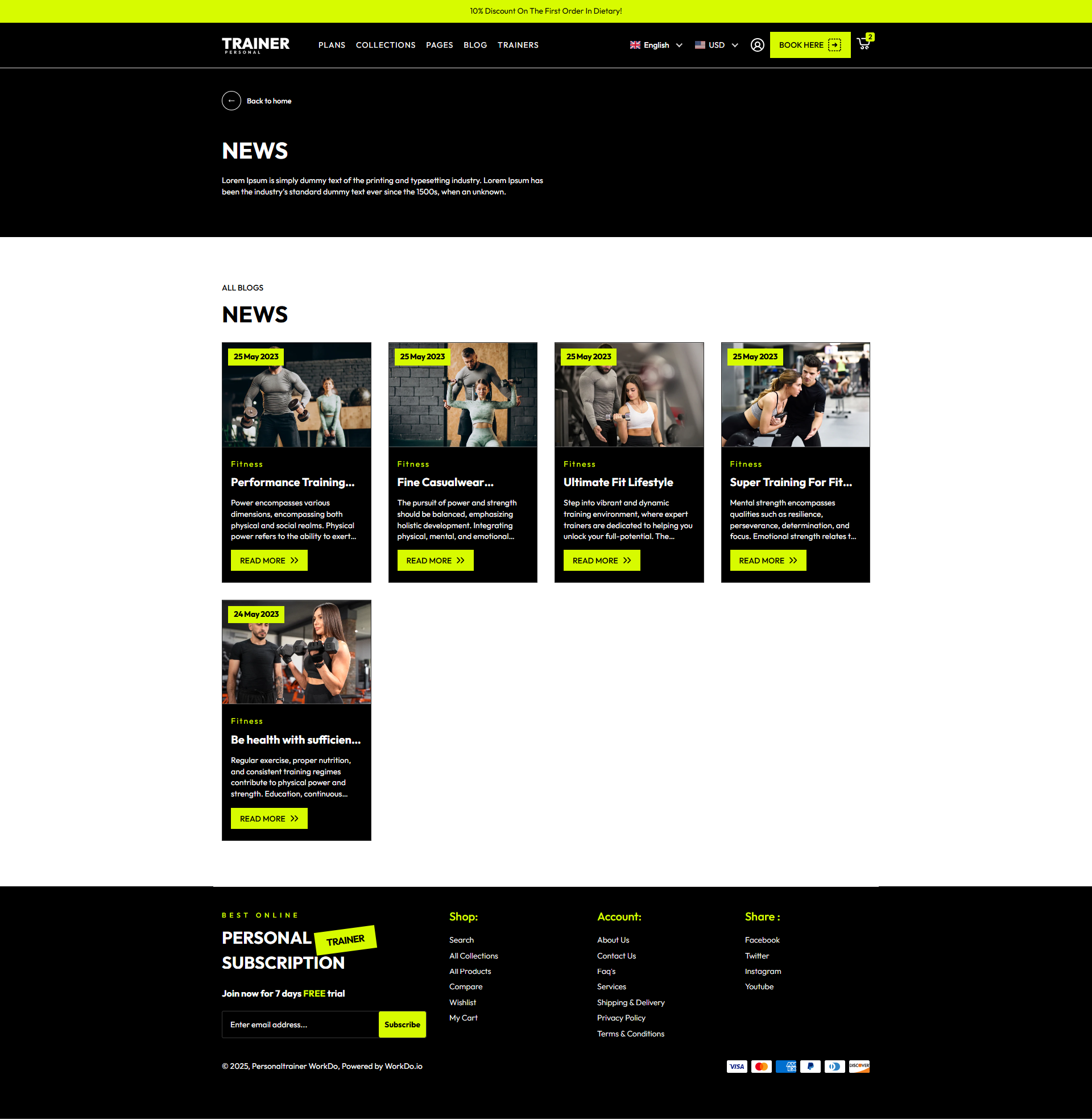 Personal Trainer - Fitness Equipment Shopify 2.0 Theme by WorkDo | ThemeForest